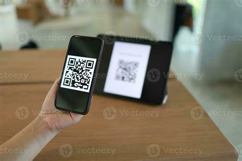 Qr Code Payment Woman Scanning QR Code Online Shopping Cashless