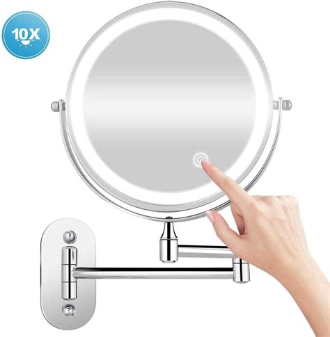 Wzdd Espejos De Aumento De Pared Espejo Maquillaje Pared Con Luz Led