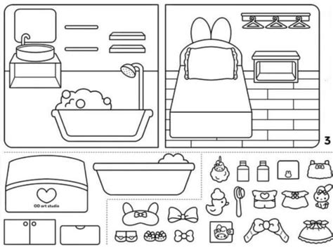 Домик my melody Paper dolls diy Paper doll house Paper doll template