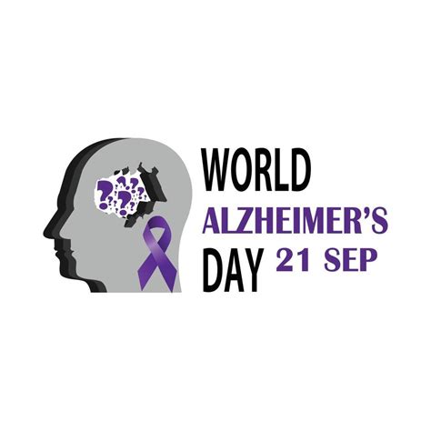 logotipo vectorial que conmemora el día mundial del alzheimer el 21 de