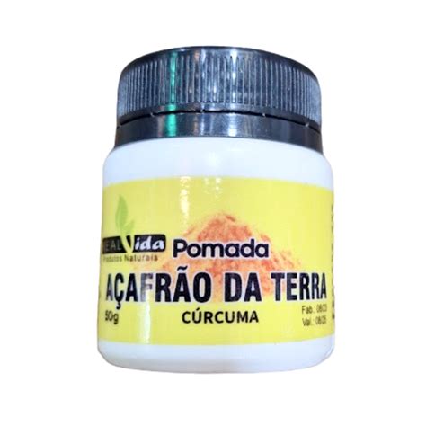 Pomada Açafrão da Terra Cúrcuma 50g Real Vida ABRAÃO ERVAS