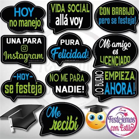 Photo Props Imprimible Graduación Licenciado Festejemos con estilo