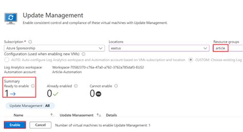 Implementing Azure Automation Update Management