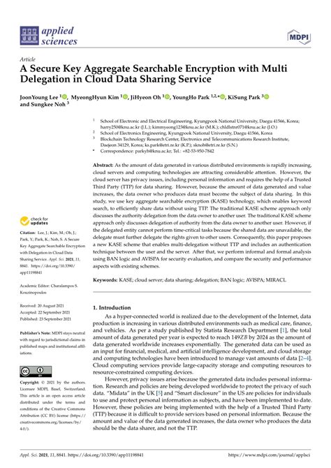 pdf a secure key aggregate searchable encryption with multi delegation in cloud data sharing
