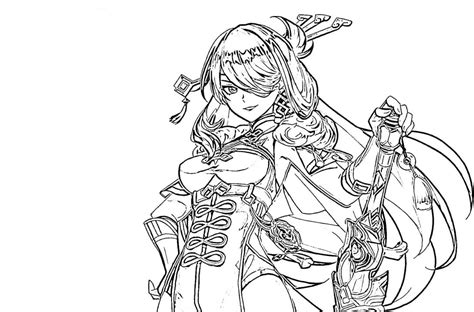 Amber Genshin Impact 1 Coloring Page Free Printable Coloring Pages