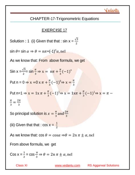 Rs Aggarwal Class Solutions Chapter Trigonometric Equations