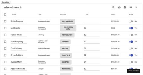 Muidatatables Custom Toolbar Codesandbox
