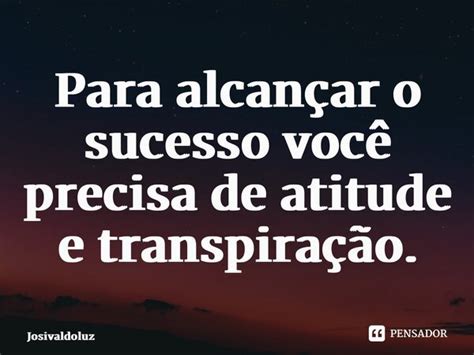 Para Alcan Ar O Sucesso Voc Precisa Josivaldoluz Pensador