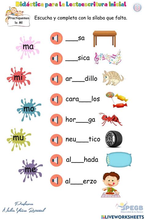 Letra M online exercise for kinder 1básico