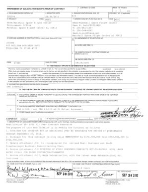 Fillable Online Foia Msfc Nasa CONTRACT ID CODE AMENDMENT OF