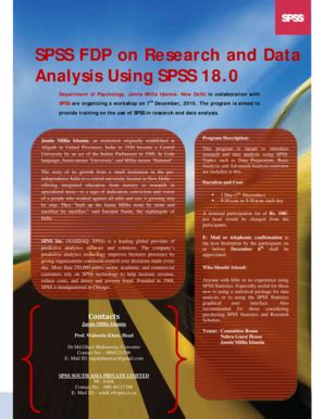 Fillable Online Spss Fdp On Research And Data Analysis Using Spss