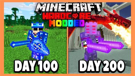 I Survived 200 Days In Modded Hardcore Minecraft 2000 Mods YouTube