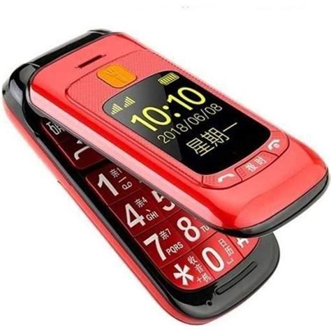Xx T L Phone Grosses Touches Mobile S Nior Clapet Double Cran Lcd