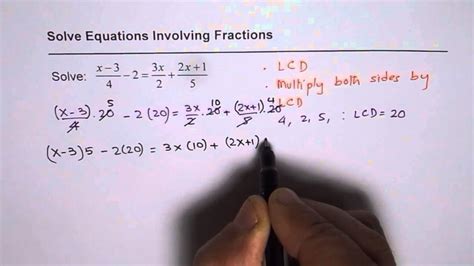 solve equation with fractions on both sides youtube