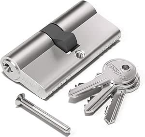 Bwintech Serrure à cylindre Euro en nickel satiné 85 mm 40 45 Serrure à