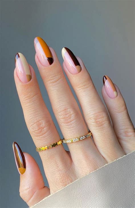 50 Charming Fall Nail Art To Adorn Your Tips Autumn Shades Almond Nails