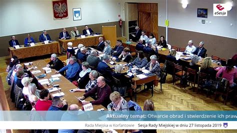 Nagranie Z XIII Sesji Rady Miejskiej W Korfantowie W Dniu 27 11 2019