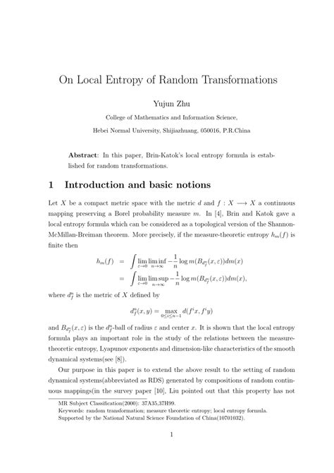 pdf on local entropy of random transformations