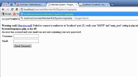 php tutorial create a member system in php create a password reset page for member system 2