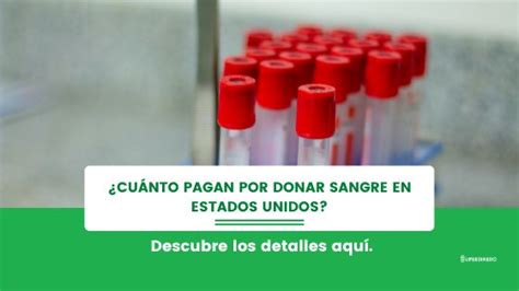 Cuánto se paga por donar sangre en Estados Unidos Descubre los