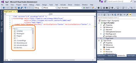 C Xamarin Forms Intellisense For Visual Studio Stack Overflow