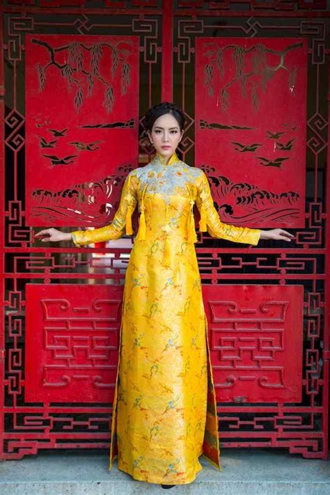 Rất Hay Top 30 Mẫu Áo Dài Gấm Đẹp Sang Trọng Hiện Đại Nhất Hiện Nay