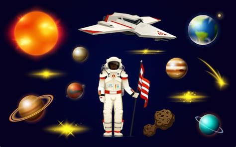 Astronaute spaceman planètes dans le système solaire Cosmonaute de la