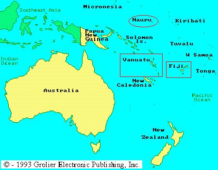 Map Of Fiji And Australia
