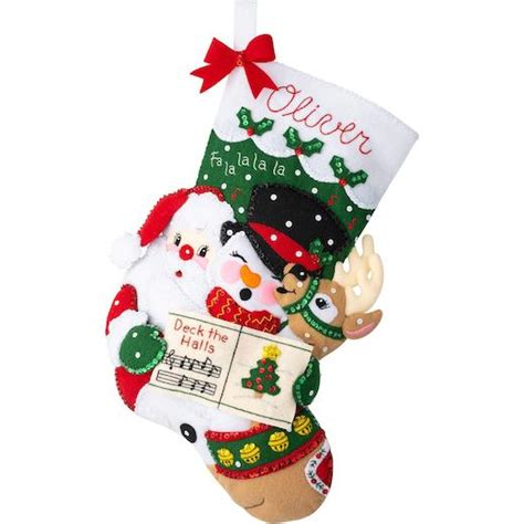 Bucilla 18 Felt Christmas Stocking Kit Santa Chrismas Carols