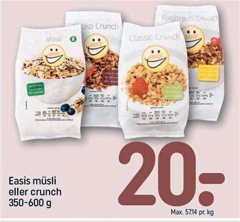 Easis müsli eller crunch tilbud hos Rema 1000