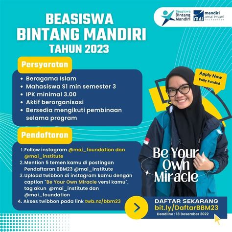 Beasiswa Bintang Mandiri 2023 Lembaga Amil Zakat Nasional Mandiri