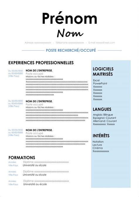 Exemple Cv Gratuit