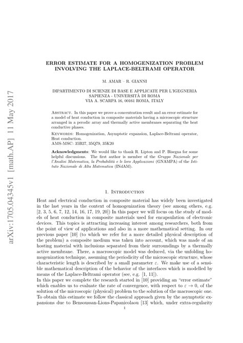 pdf error estimate for a homogenization problem involving the laplace beltrami operator