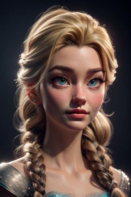 Belleza Rubia Anime De Dibujos Animados Con Ojos Grandes Y Cabello