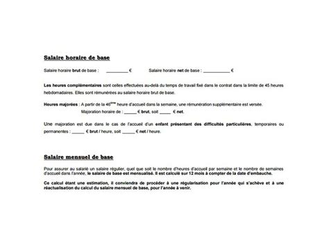 Exemple De Fiche De Paie Pour Nourrice Agree Meteor