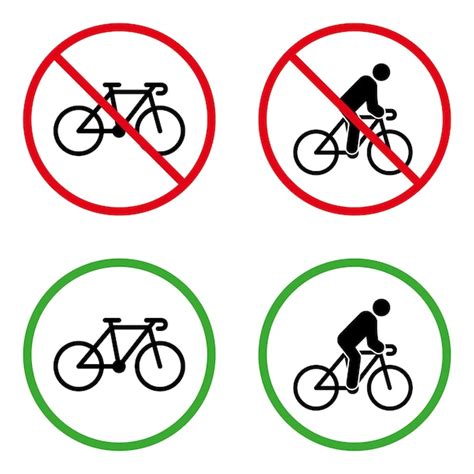 Hombre en bicicleta prohibido pictograma permiso ciclista círculo verde
