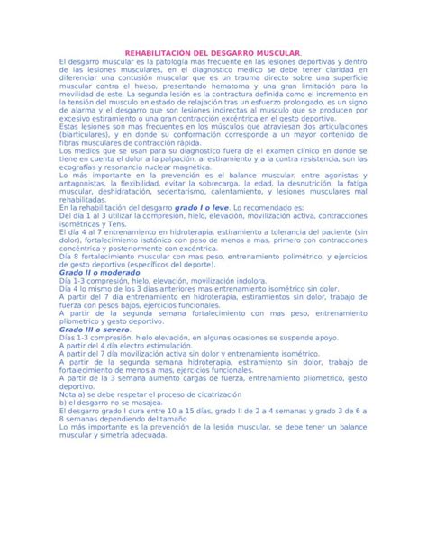 DOCX Rehabilitación Del Desgarro Muscular DOKUMEN TIPS