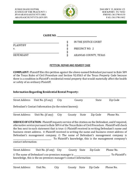 Fillable Online PDF Updated 7292020 Small Claims Petition 1 Pdf