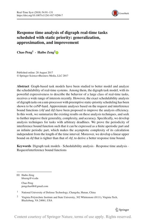 response time analysis of digraph real time tasks scheduled with static priority generalization