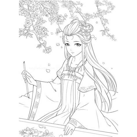 Tổng hợp hơn 90 về tranh tô màu anime cổ trang hay nhất coedo vn