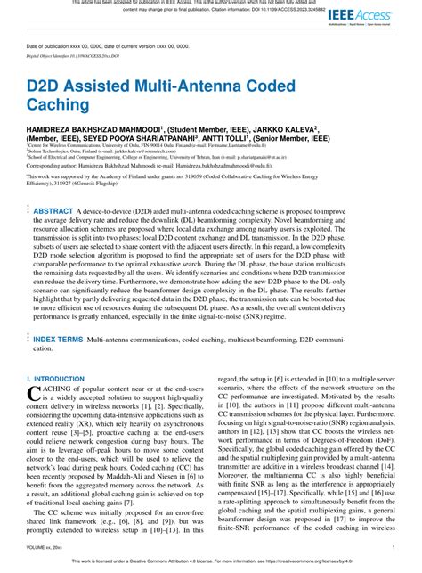 pdf d2d assisted multi antenna coded caching