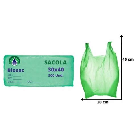 SACOLA 30X45 VERDE FINA 3 KG ECOPLAST Brasão Embalagens