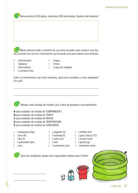 Medidas De Comprimento Tempo Massa E Capacidade 4B4 Learning Tools