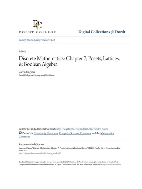 discrete mathematics chapter 7 posets lattices and boolean alge download free pdf algebra