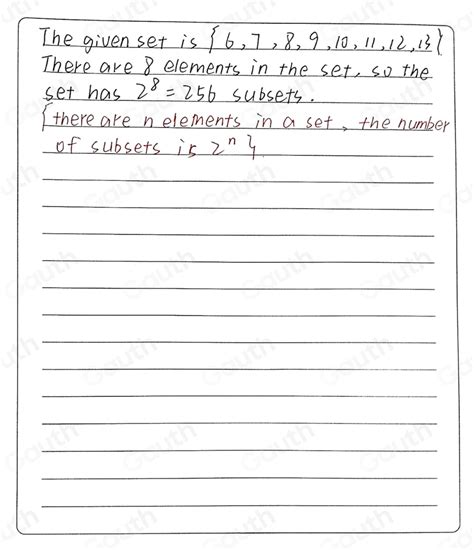 solved find the number of subsets of the given set x x is an integer strictly between 5 and
