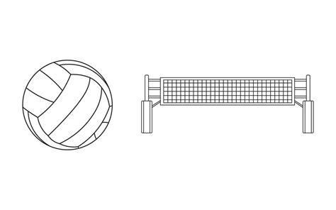 mano dibujado dibujos animados vector ilustración vóleibol red con