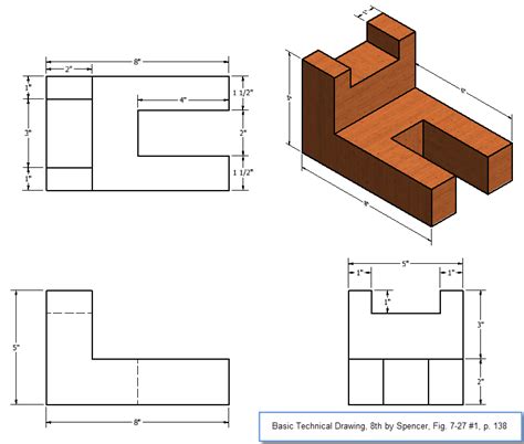 multiview drawing examples at getdrawings free download