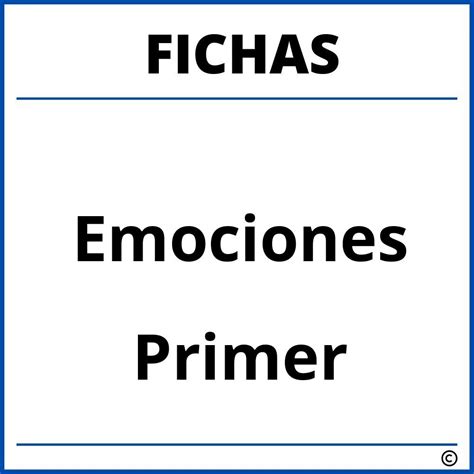Fichas De Emociones Para Primer Grado