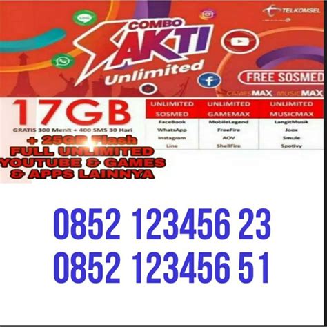 Jual Kartu Sakti Telkomsel Seri 123456 Shopee Indonesia