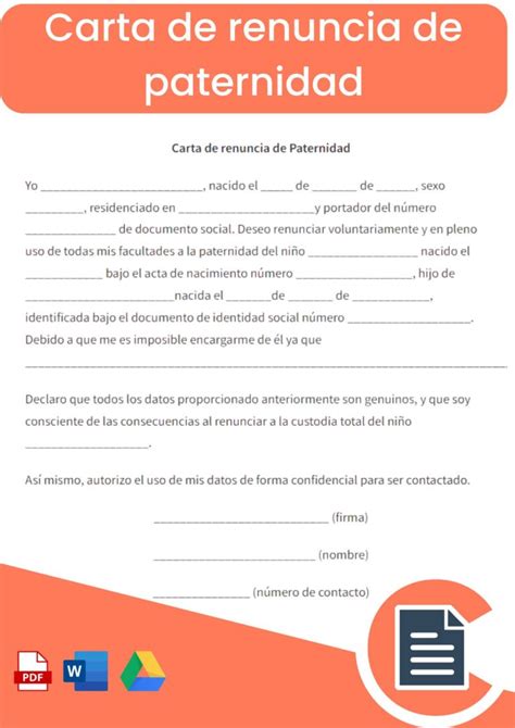 Carta de Renuncia Guías y modelos Rellena Online Word Pdf